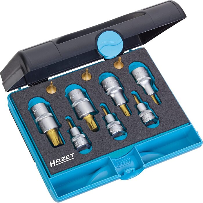 HAZET Werkzeug-Satz TORX® - Vierkant hohl 6,3 mm (1/4 Zoll), Vierkant hohl 10 mm (3/8 Zoll ...