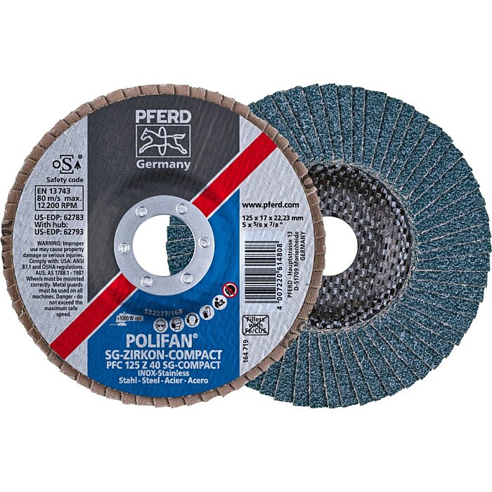PFERD POLIFAN®-Fächerscheibe PFC 125 Z 40 SG-COMPACT/22,23 67780125 4007220614808 4007220614808 ...
