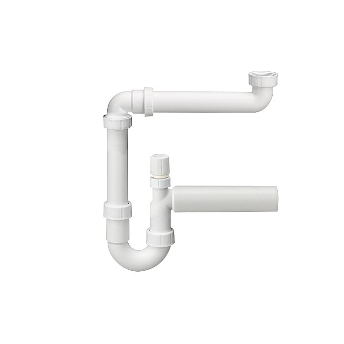 Otto Haas PP-Raumsparsiphon 11/2" DN 40, mit Rohrbelüfter,weiss, nach ...