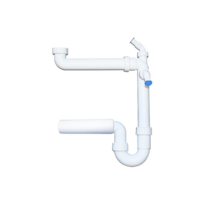 Otto Haas PP-Raumsparsiphon 1 1/2" mit zwei Geräteanschlüssen, DN 50 ...