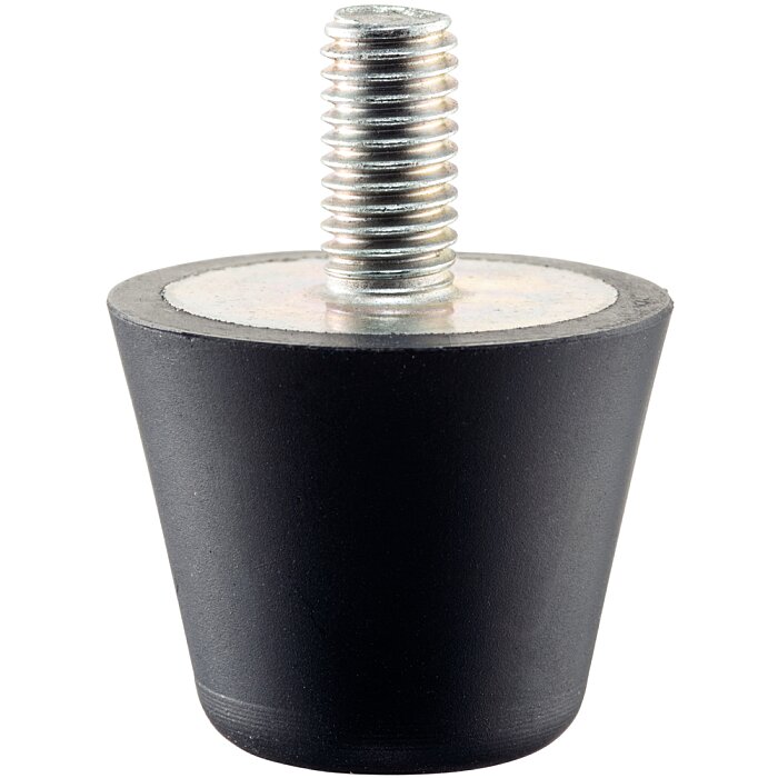 HALDER Normalien Gummi-Anschlagpuffer, Kegelstumpfform, 19 x M5 x 6 mit Schraube , rostfreier ...