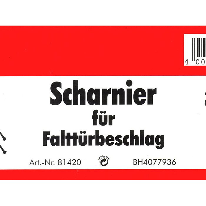 Betz Scharniere für Falttürbeschlag Warennummer 83024110 81420 ...