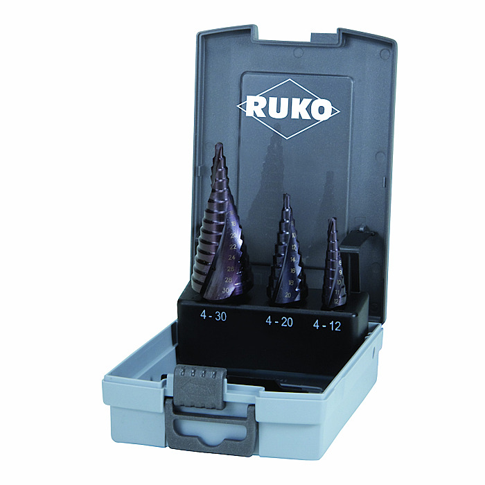 Ruko Step drill-set HSS-TiAlN, ground in plastic case 101026FRO ...
