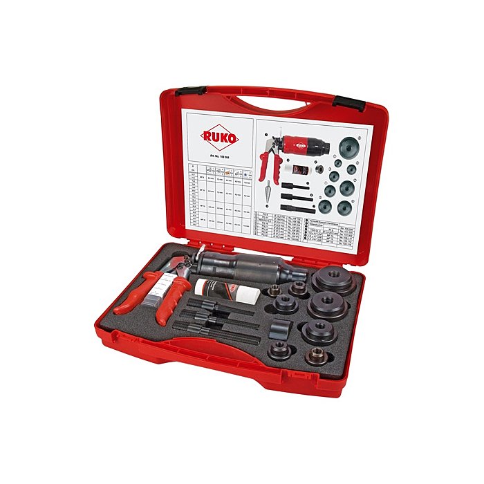 Ruko Set 6 of screw-hole punches with compact manual hydraulic punch in ...