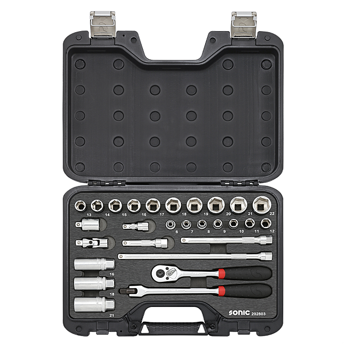 Sonic Socket set 3/8’’, 28 pieces BMCS 202803 4715898540113 ...