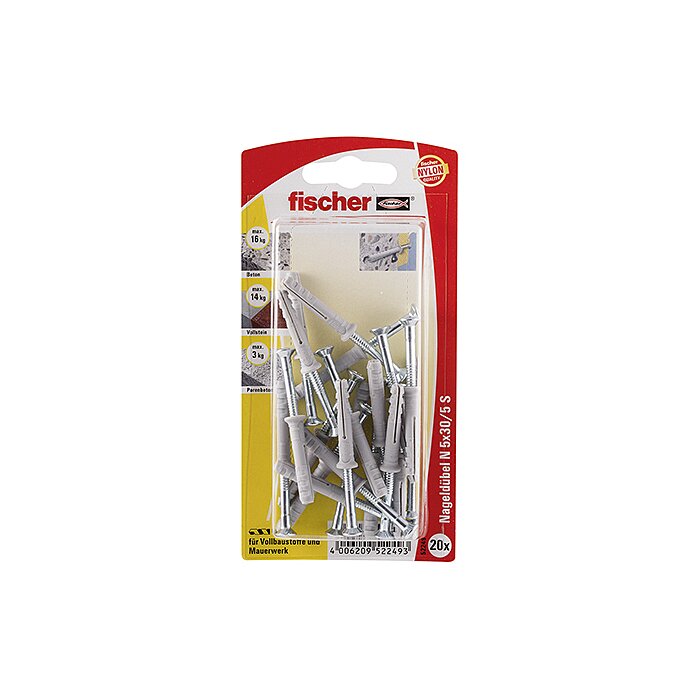 Fischer Nageldübel N 5x30/10 S K (20) 052249 4006209522493 ...