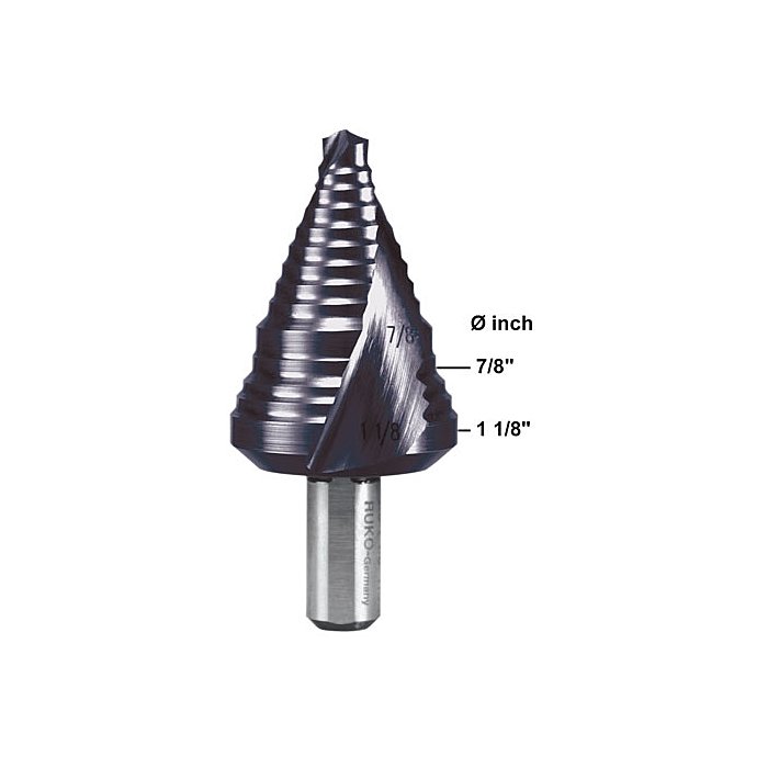 Ruko Trappenboren HSS-TiAlN in Inch maten, CBN geslepen ...