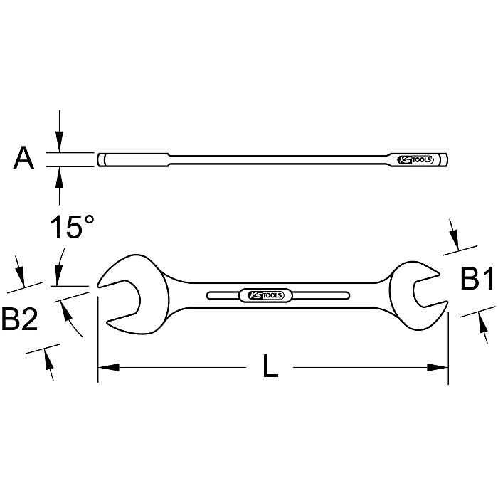 KS Tools BRONZEplus dobbelt gaffelnøgle 1x1.1/16” 963.0053 ...
