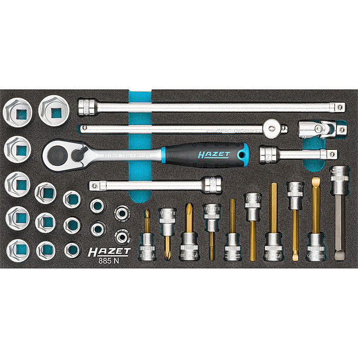 HAZET Steckschlüssel-Satz - Vierkant 10 mm (3/8 Zoll) - Außen-Sechskant-Tractionsprofil, Innen ...