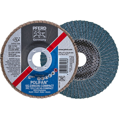 PFERD POLIFAN®-Fächerscheibe PFC 125 Z 40 SG-COMPACT/22,23 67780125 4007220614808 4007220614808 ...