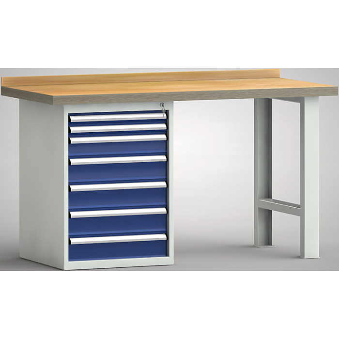KLW Profi-Werkbank - 1500 x 700 x 845 mm L x T x H WP515N-1500M45-E7024 ...