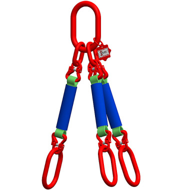 FS 3-Strang-Rundschlingengehänge, Kennfarbe-Rundschlinge grün, 1 mtr Grundlänge, 0-45° = 4200 kg ...