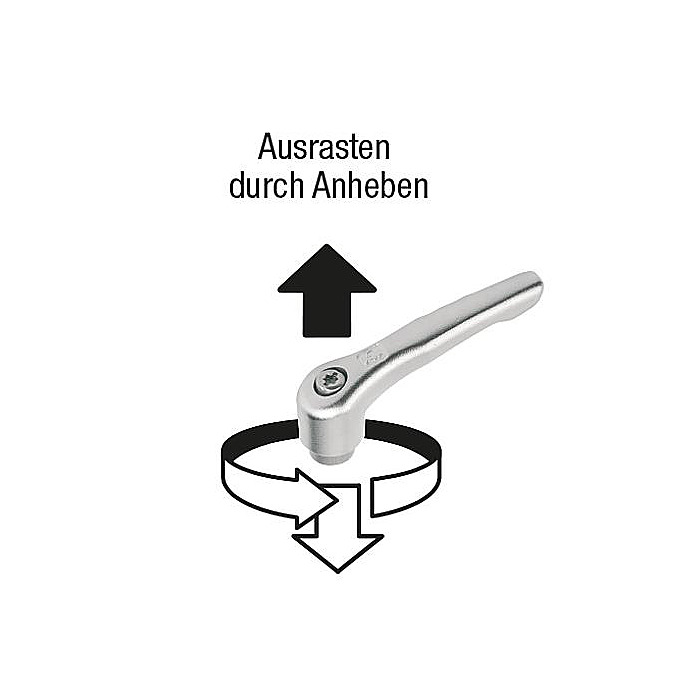 KIPP Klemmhebel Gr.1 M06X15 Edelstahl, elektrolytisch poliert, Komp ...