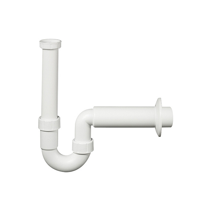 Otto Haas PP-Ausgussbecken-Siphon 1 1/2" mit Rosette, DN 50, weiss, nach DIN 2865 4002545028651 ...