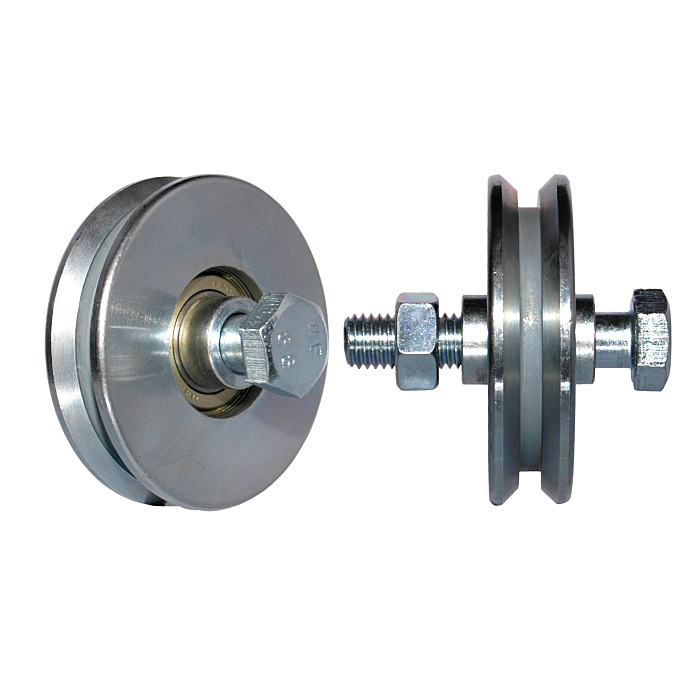 Betz Laufrolle aus Stahl, 80 mm rd, Nute für Winkelstahl, mit 1 Kula ...