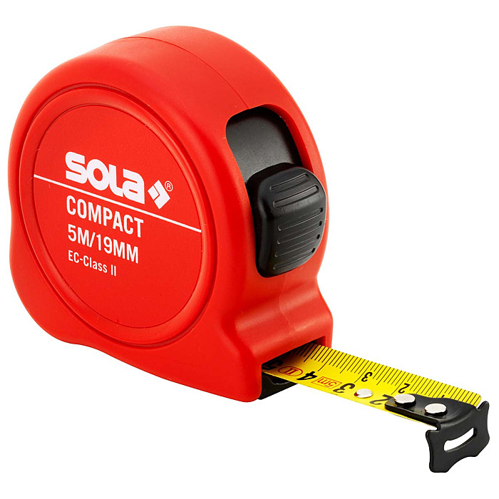SOLA Rollmeter (19 mm) Compact CO 5 m, EG-Klasse 2, Verkaufskarton 30 ...
