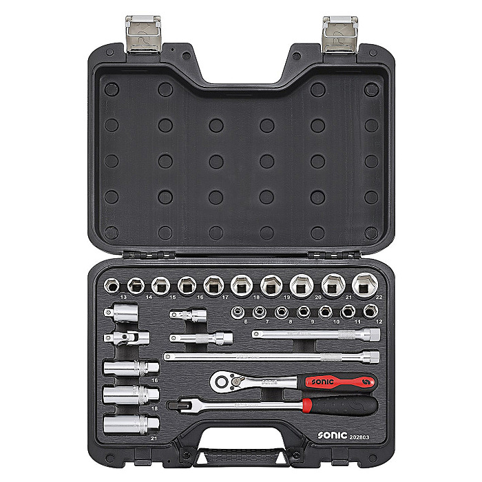 Sonic Socket set 3/8’’, 28 pieces BMCS 202803 4715898540113 ...