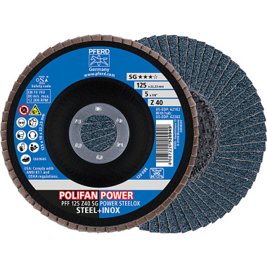 PFERD POLIFAN fan disc PFF 125 Z 40 SG POWER STEELOX 67684125 ...