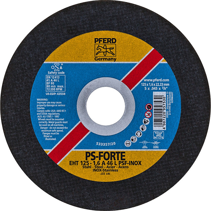PFERD Cutting disc EHT 125-1.6 A 46 L PSF-INOX/22.23 61715253 ...