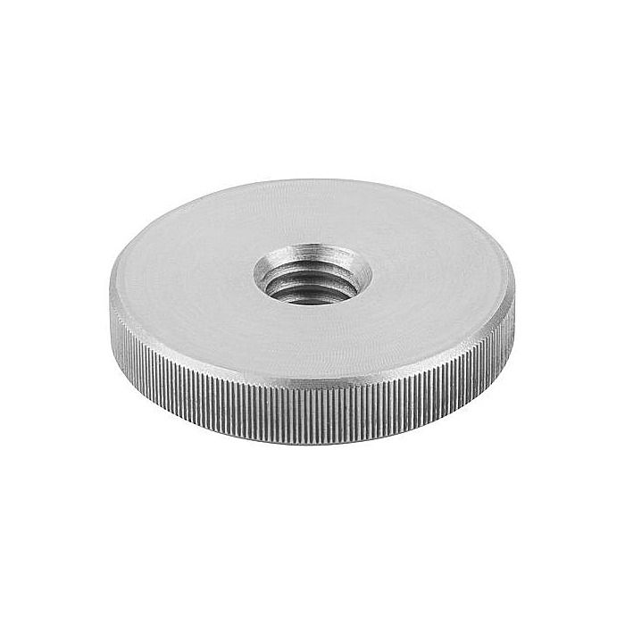 KIPP Rändelmutter Flach M06 D1=24 H=6, Edelstahl blank K0144.062 ...