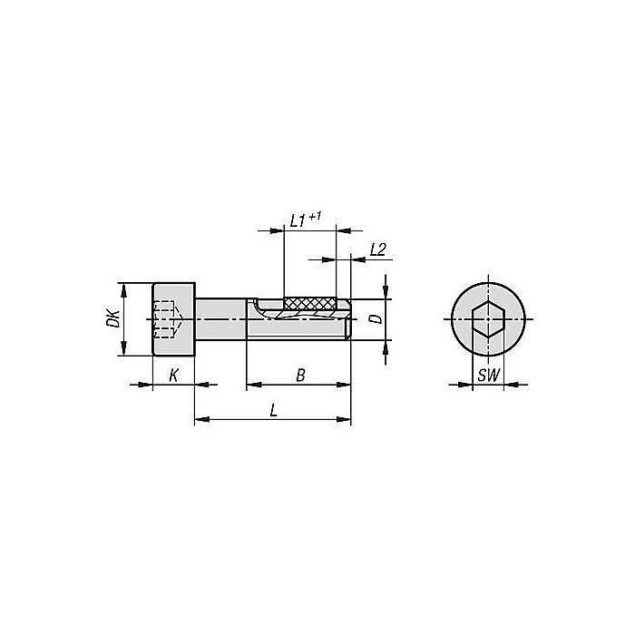 KIPP Zylinderschraube mit Innensechskant Din912, Din En Iso4762, Long-Lok M05X16, Sw=4 ...