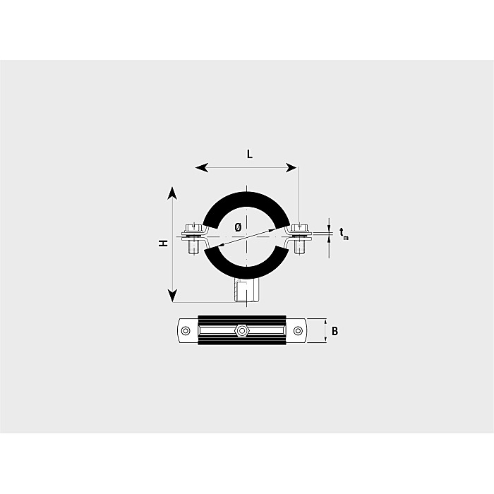 CELO Schwerlast Rohrschelle mit EPDM Einlage M8+M10 RI 54 - Apolo MEA ...