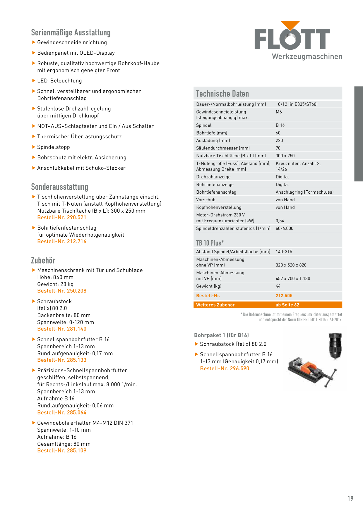 Arnz FLOTT Katalog Tischbohrmaschinen Standbohrmaschinen ...