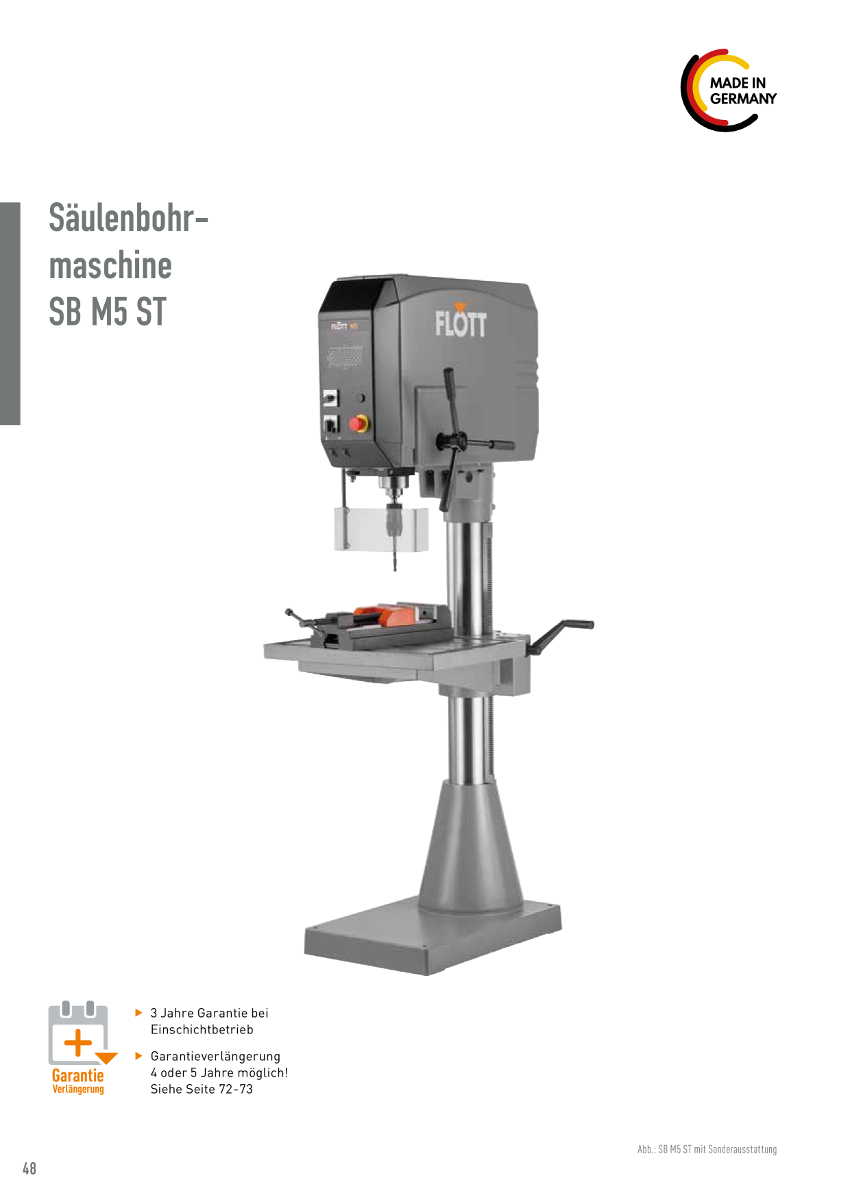 Flott SB M5 ST Schwere Säulenbohrmaschine mit Maschinentisch 205204 ...