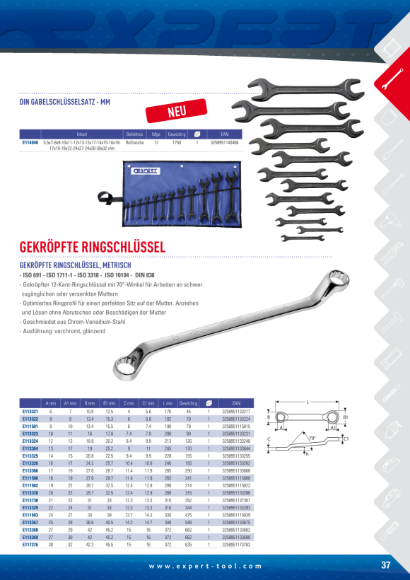 Expert HEAVY DUTY DIN DOE WRENCH 13X17 MM E114016 3258951140161 ...
