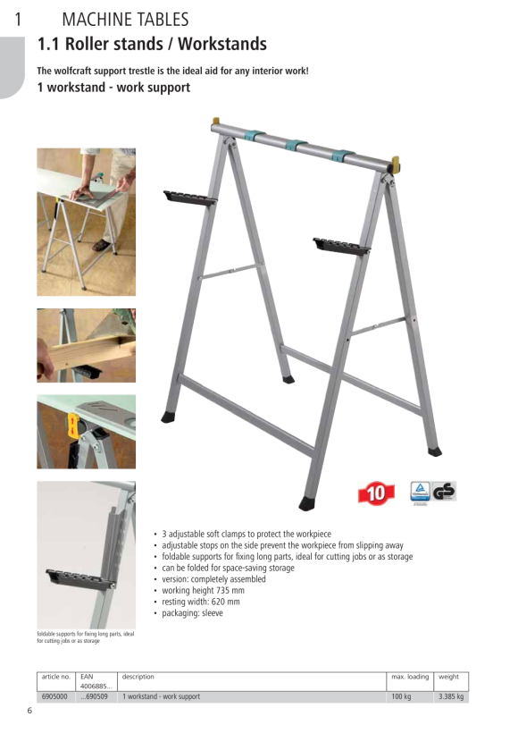 Wolfcraft Auflagebock workstand 6905000 4006885690509 4006885690509-76 ...