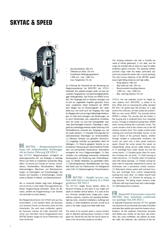 SKYLOTEC SPEED SKYTAC runner for fall arrester TAC-0002 4030281122296 ...