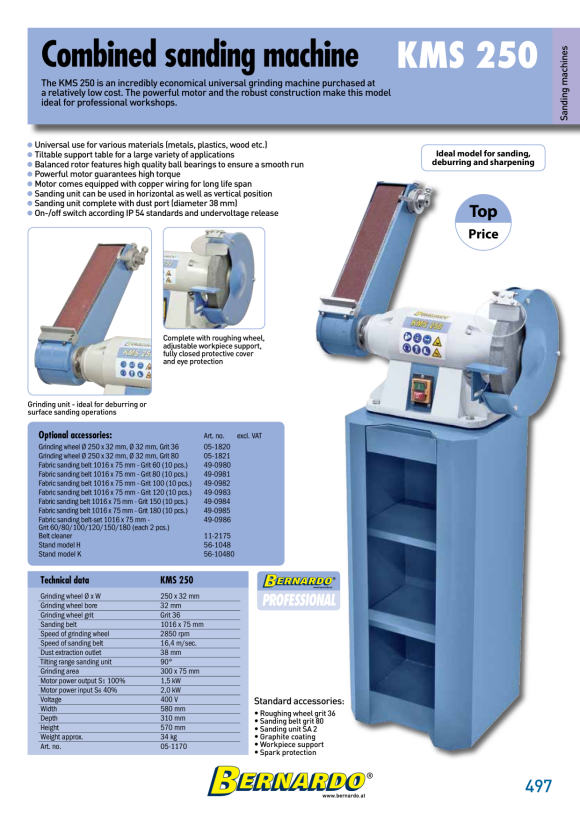 Bernardo Kombischleifmaschine KMS 200 S / 400 V 05-1168B 2000000524343 ...