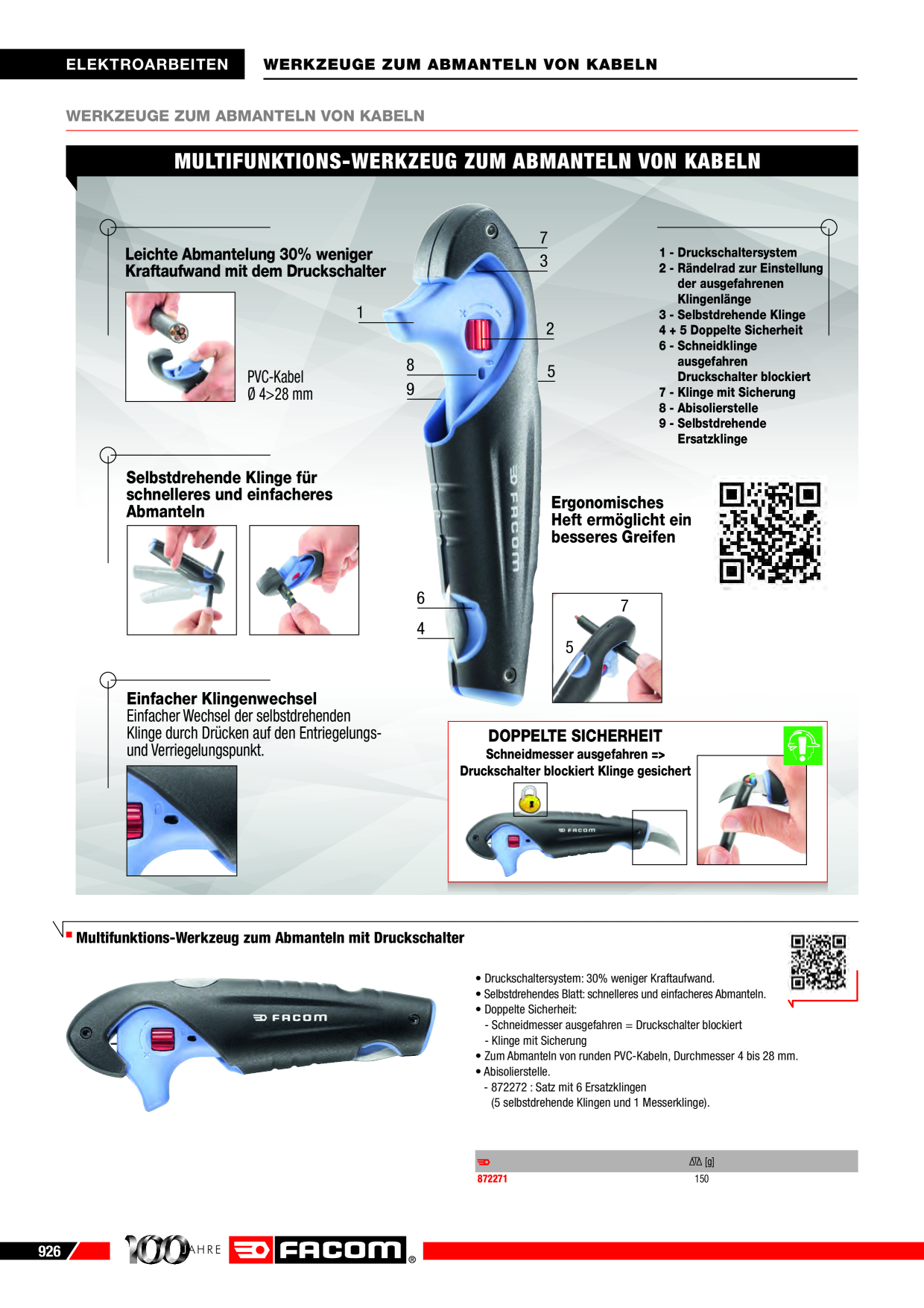 FACOM Werkzeug zum Abmanteln bis 28 mm 985952 3148519859522 ...