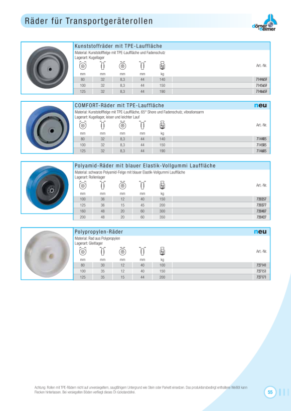 Dörner & Helmer Vollgummi-Rad 100x30x12 mm Rola 710152C 4002350511829 ...