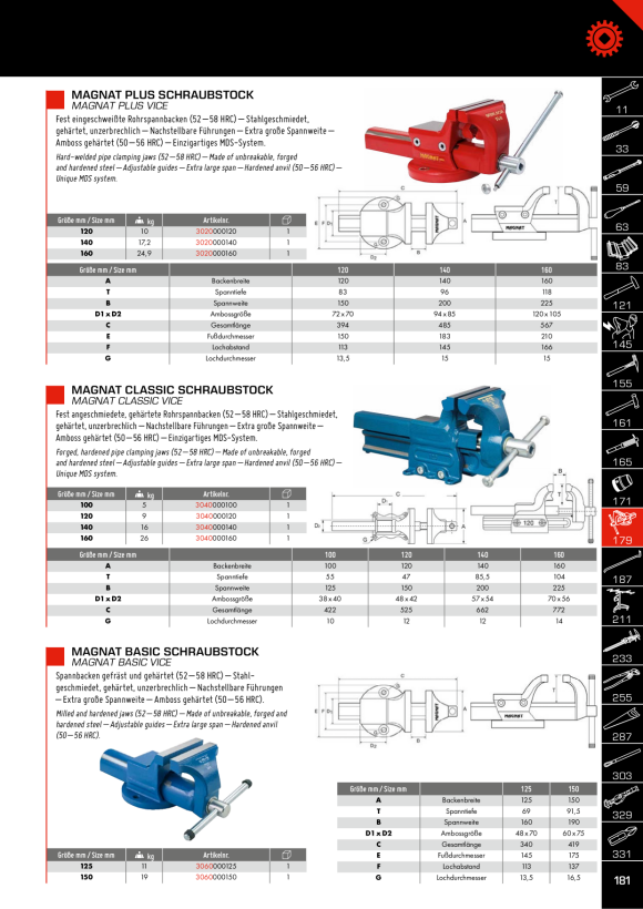 Peddinghaus DURLACH - SCHRAUBSTOCK 'MAGNAT' 120 MM - MIT 1/2'' MDS ...
