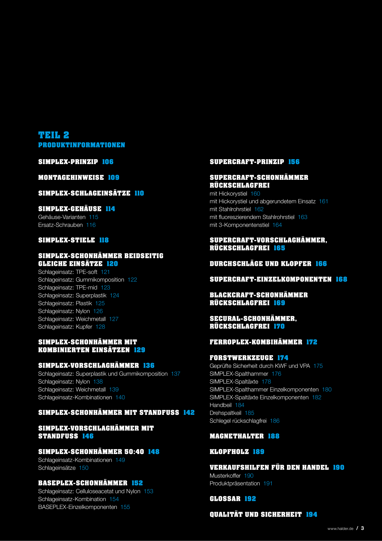 HALDER Katalog Handwerkzeuge Schonhammer Kombihammer Klopfer - Seite 3